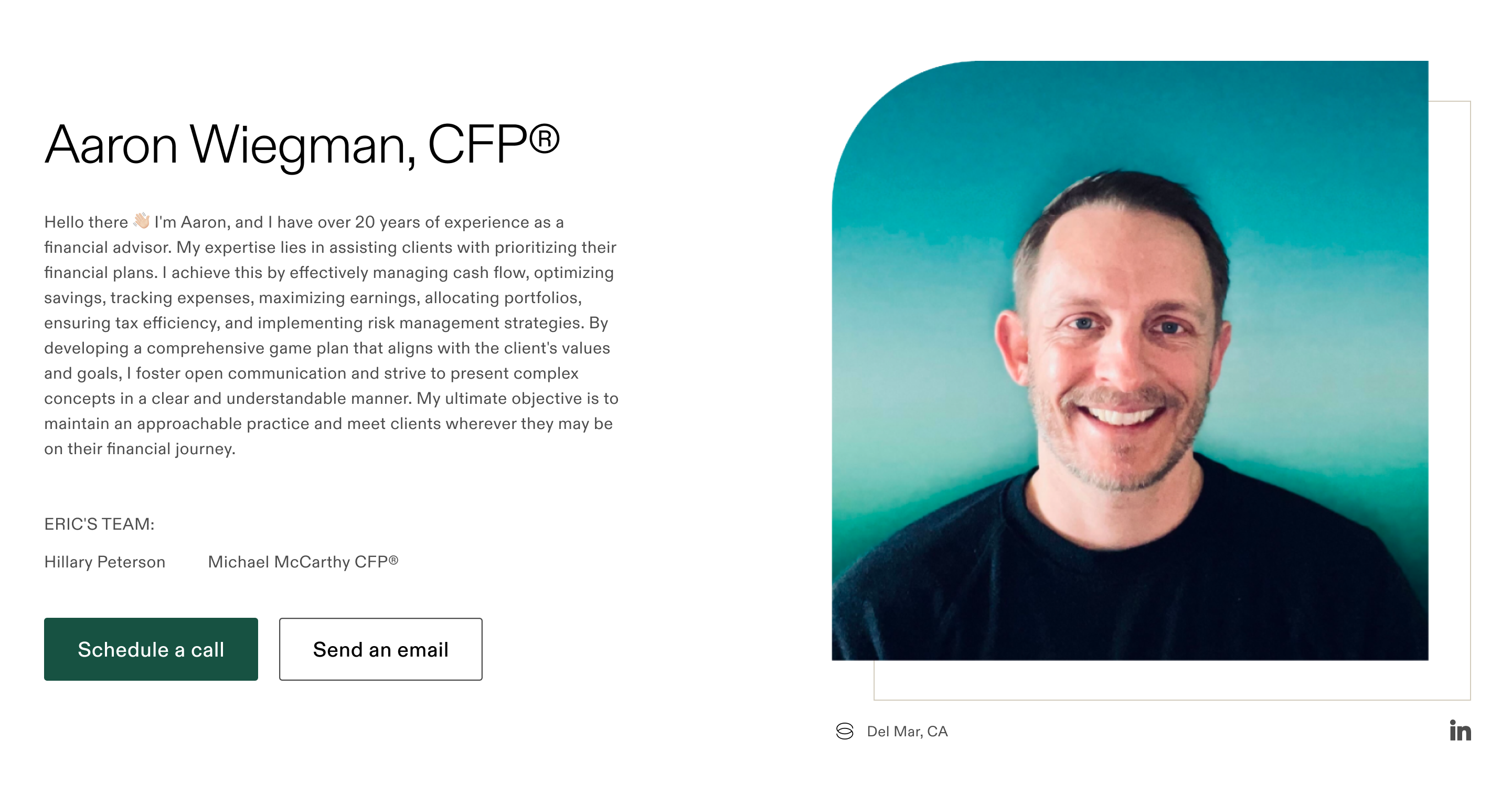 Aaron Wiegman: Financial Advisor based in Del Mar, CA | Savvy